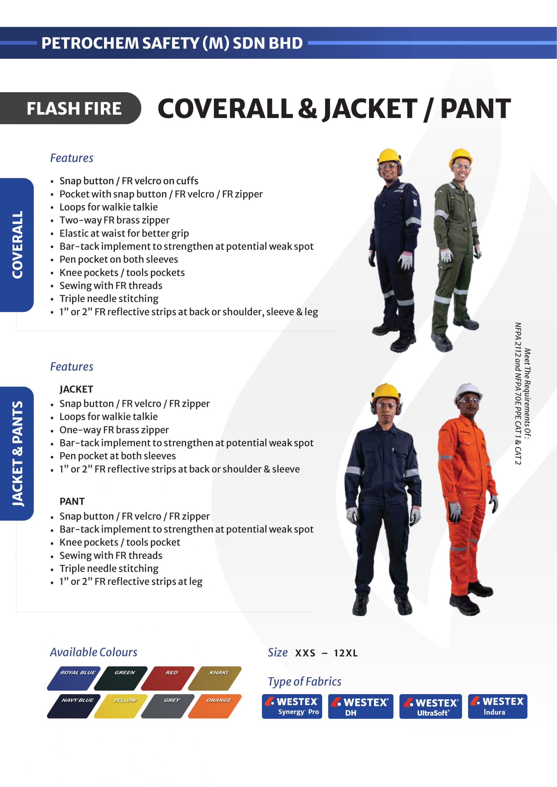 Fire Retardant Coverall Supplier Malaysia - Petrochem Safety